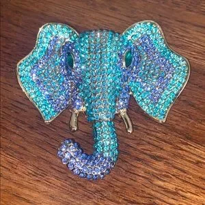Unbranded | Jewelry | New Trunks Up Rhinestoned Elephant Broach | Poshmark